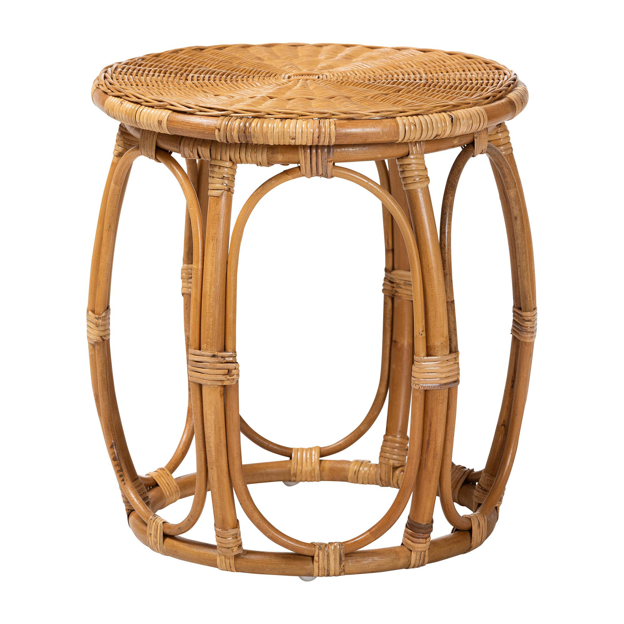 Dakota Fields Bali & Pari Jayana Natural Rattan Round End Table ...