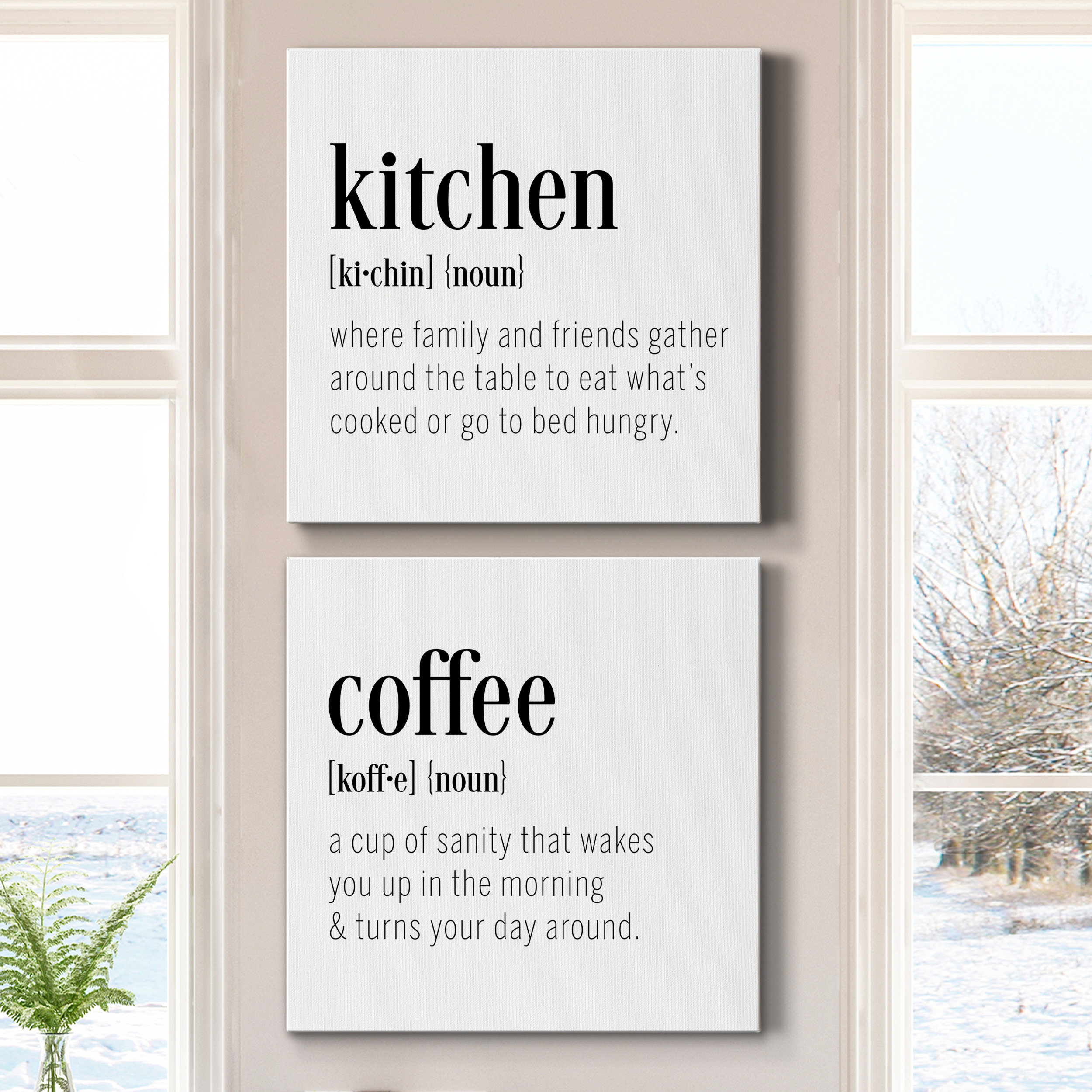 Trinx Kitchen Definition - 2 Piece Wrapped Canvas Textual Art Set | Wayfair