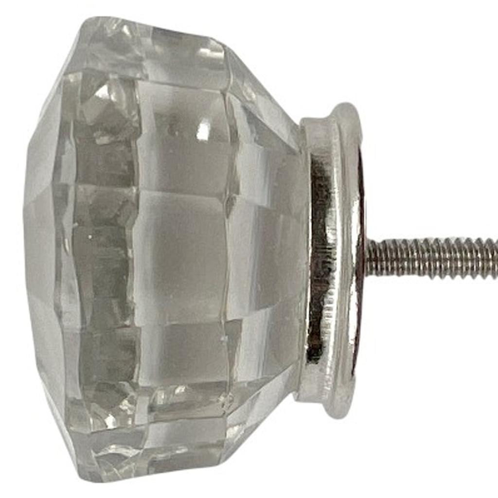 HomeRoots Set of Six Clear Faceted Glass Drawer Pull Knobs - Wayfair Canada