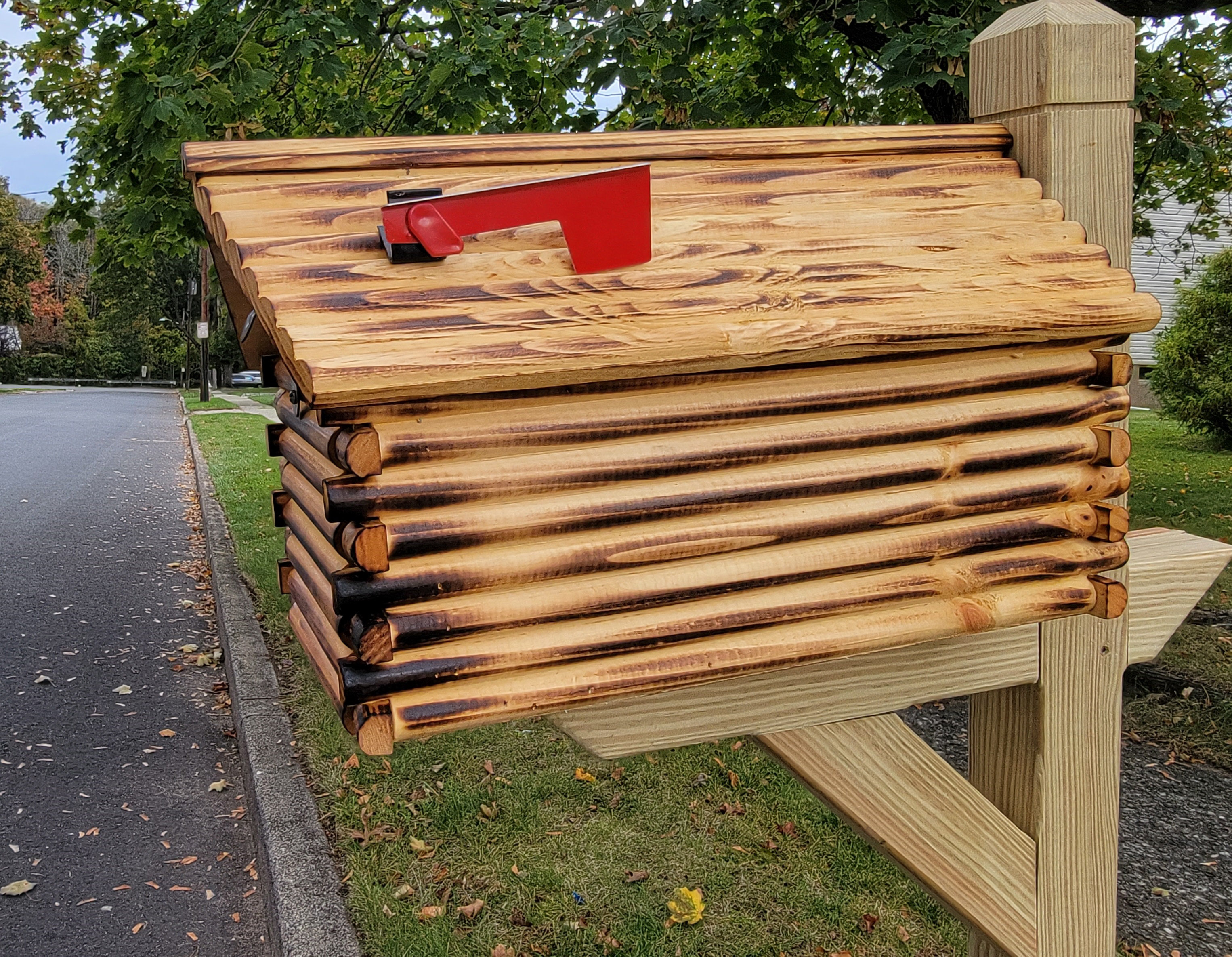 Amish Mailbox Amish Log Cabin Mailbox, Handmade | Wayfair