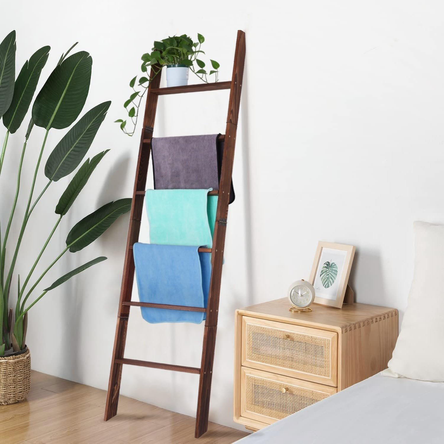 Latitude Run® Blanket Ladder For Living Room And Bedroom,6-Tier ...