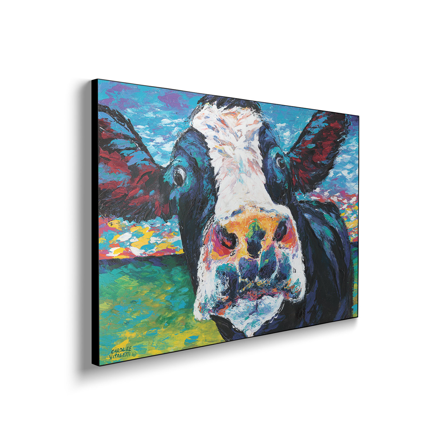 Ivy Bronx Steelpix Metal Canvas - Curious Cow II By Carolee Vitaletti ...