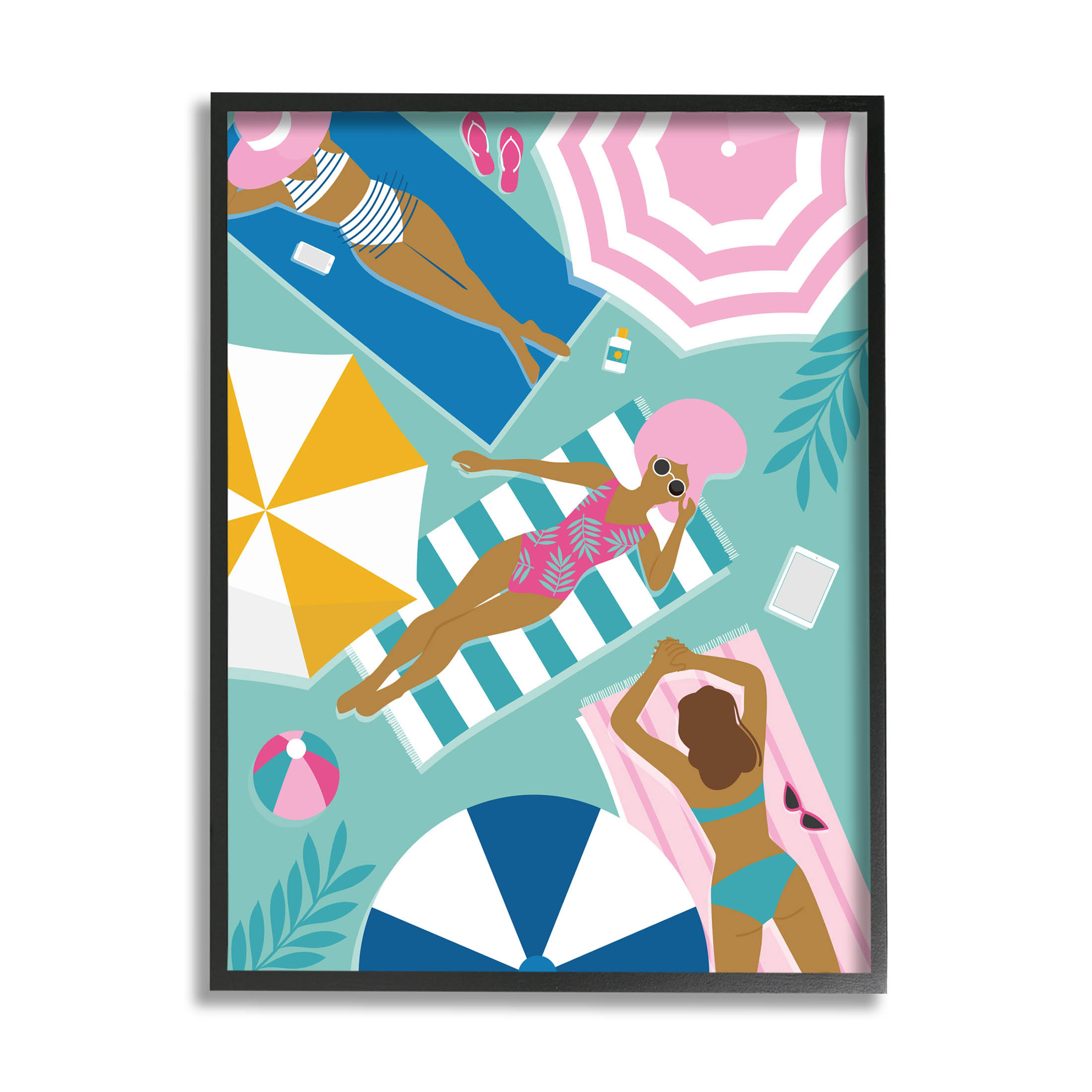 Stupell Industries Modern Summer Sunbathing Girls Giclee Art By Angela ...