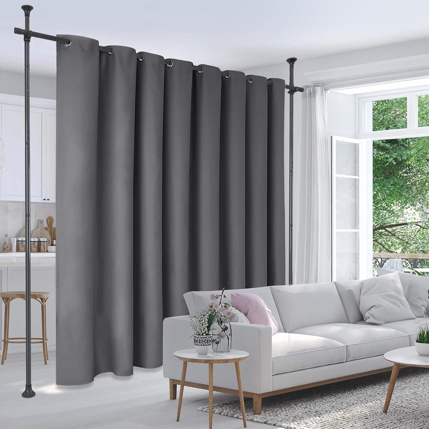 Rebrilliant Room Divider, Drilling Free Floor To Ceiling Room Divider ...