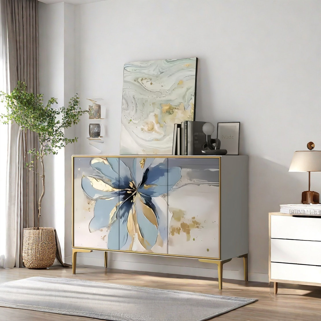 Vivid Space Creation Modern Minimalist Light Luxury Sideboard Cabinet ...