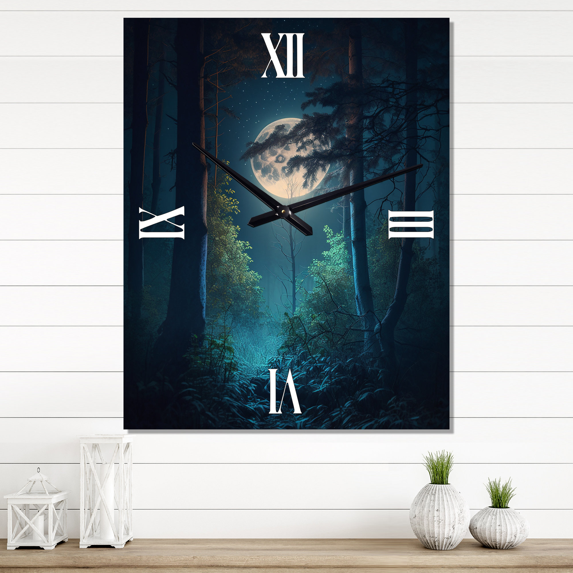 Design Art Full Moon Grace Magical Midnight Forest I - Forest Mid ...