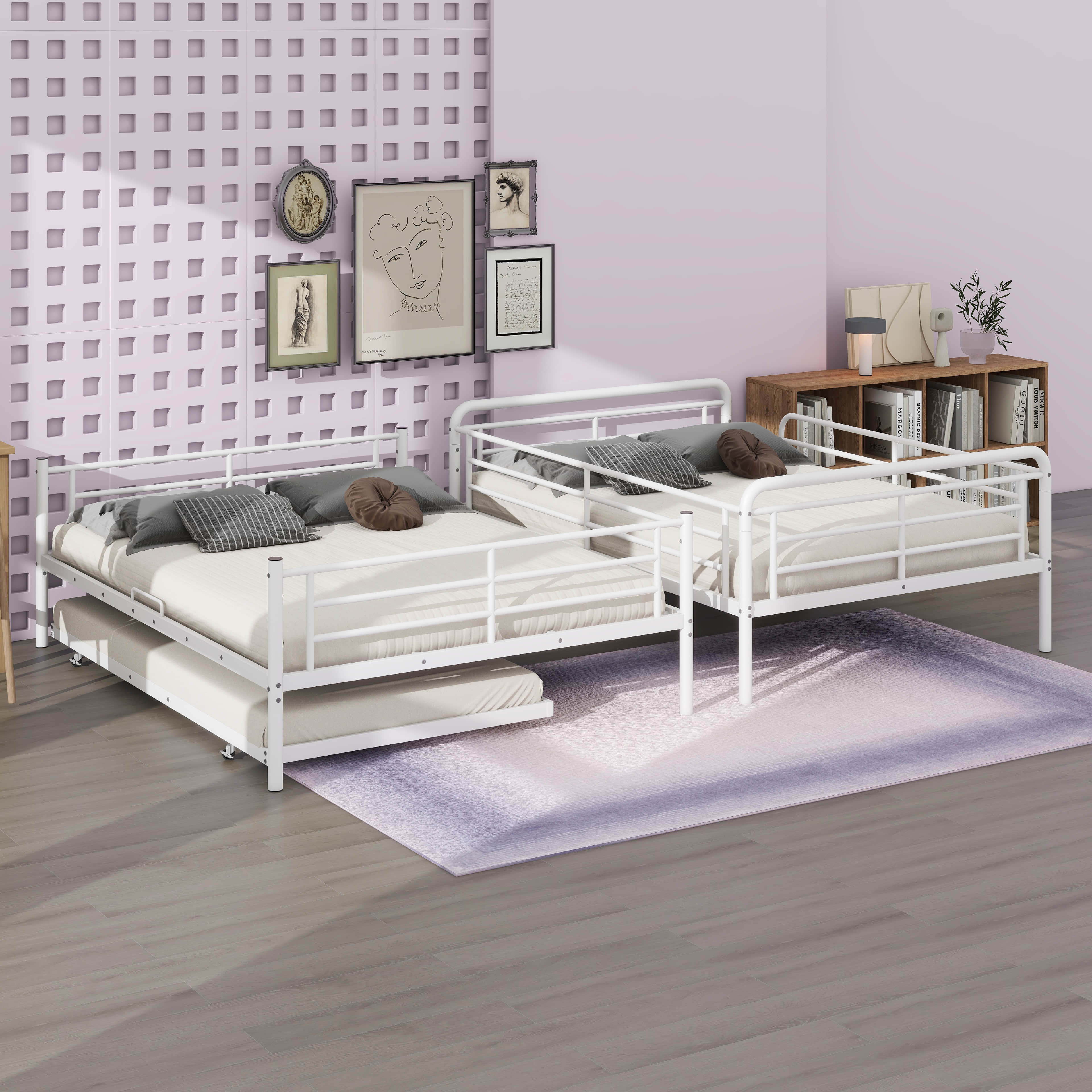 Latitude Run® Lit double superposé au-dessus de grand lit double en ...