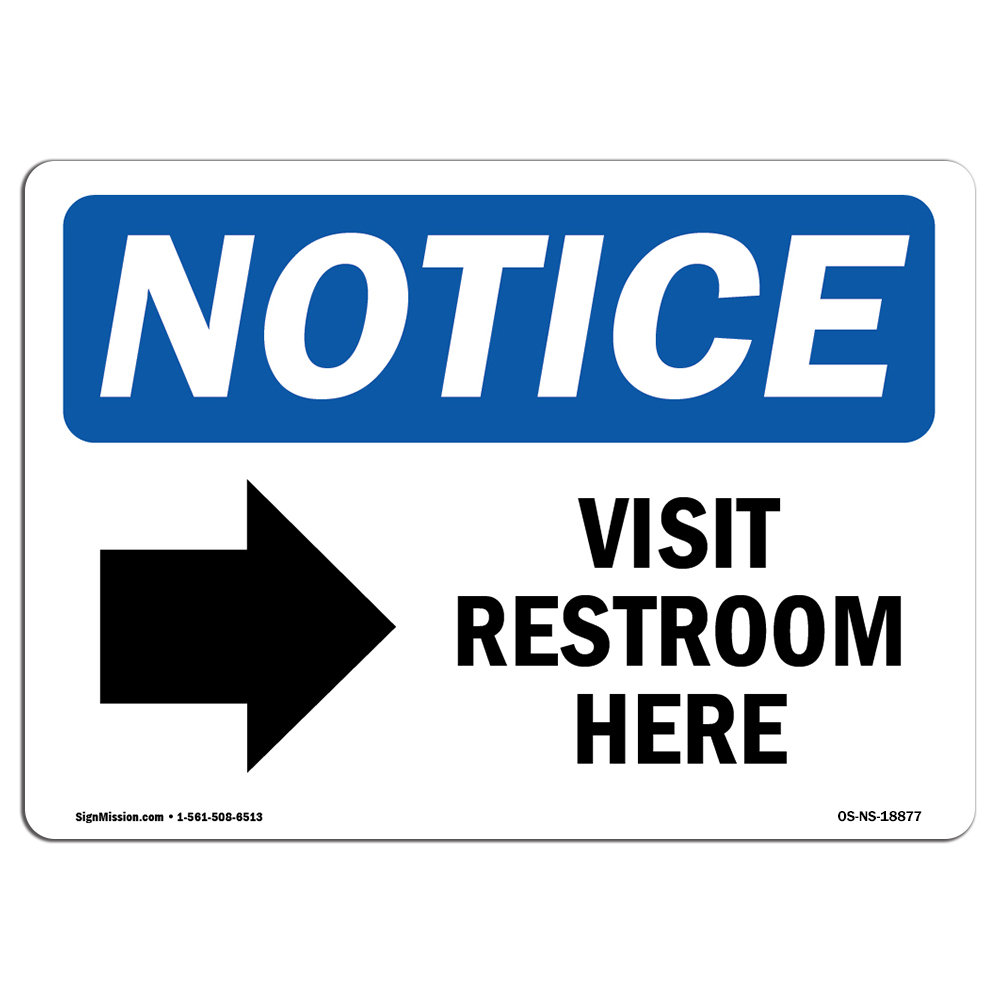 SignMission Visit Restroom Here Sign | Wayfair