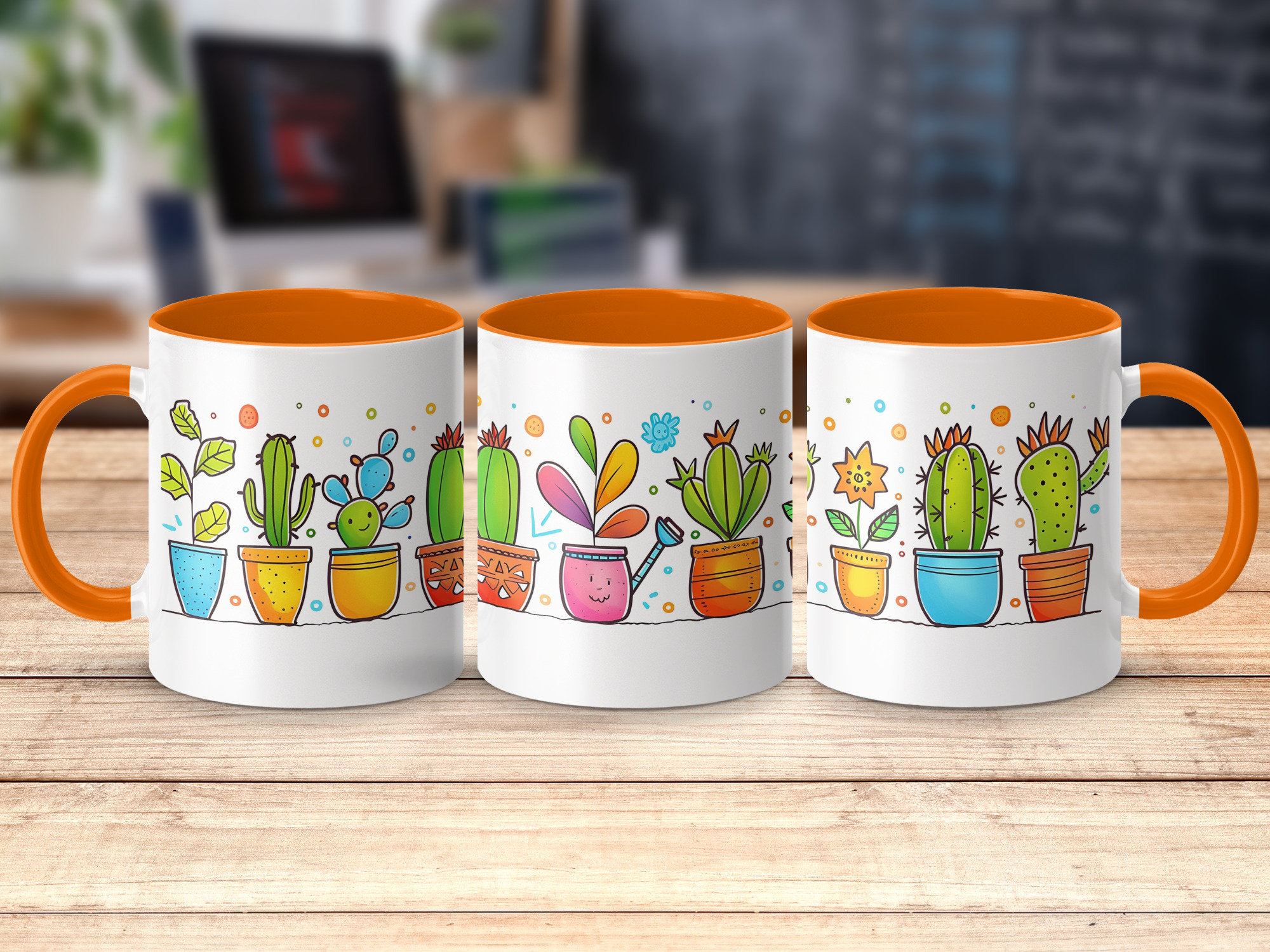 East Urban Home Set of 2 Kids Drawing Style 11oz Accent Mugs – White ...