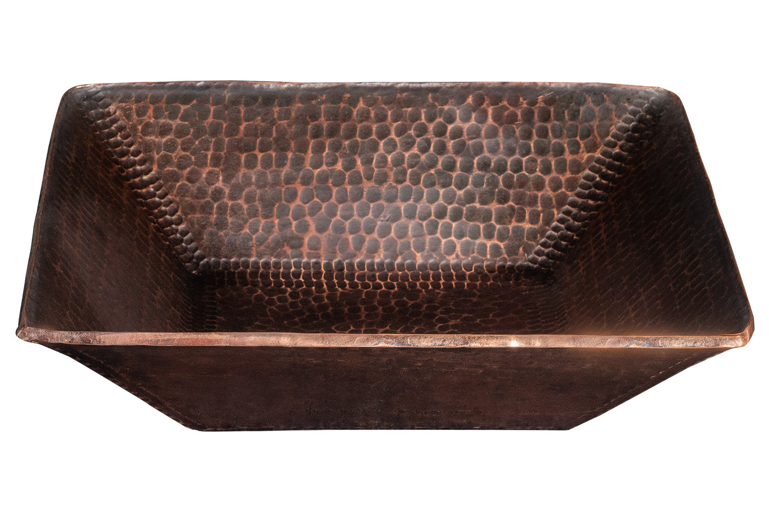 Premier Copper Products 14" Square Hand Forged Old World Copper Vessel ...