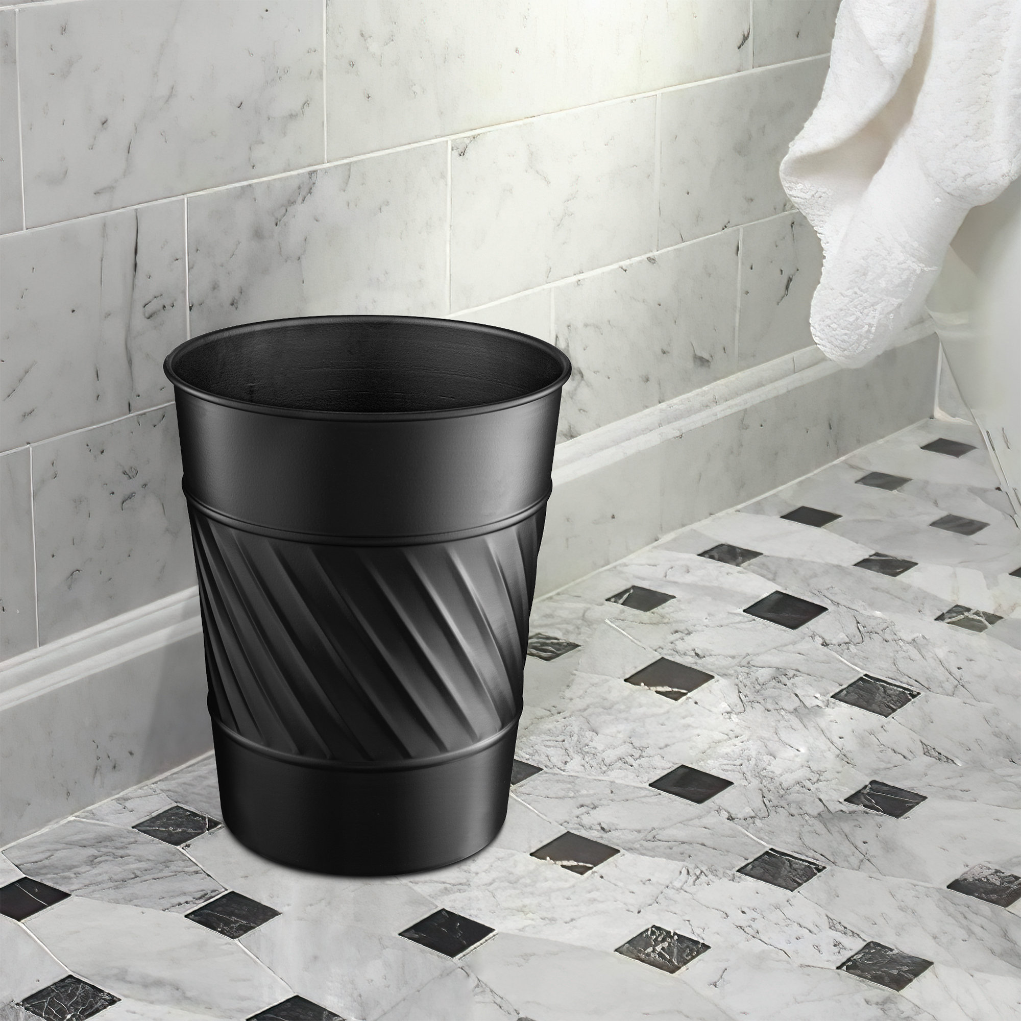 Monarch Abode Wave Embossed Metal 1.7 Gallon Waste Basket & Reviews ...