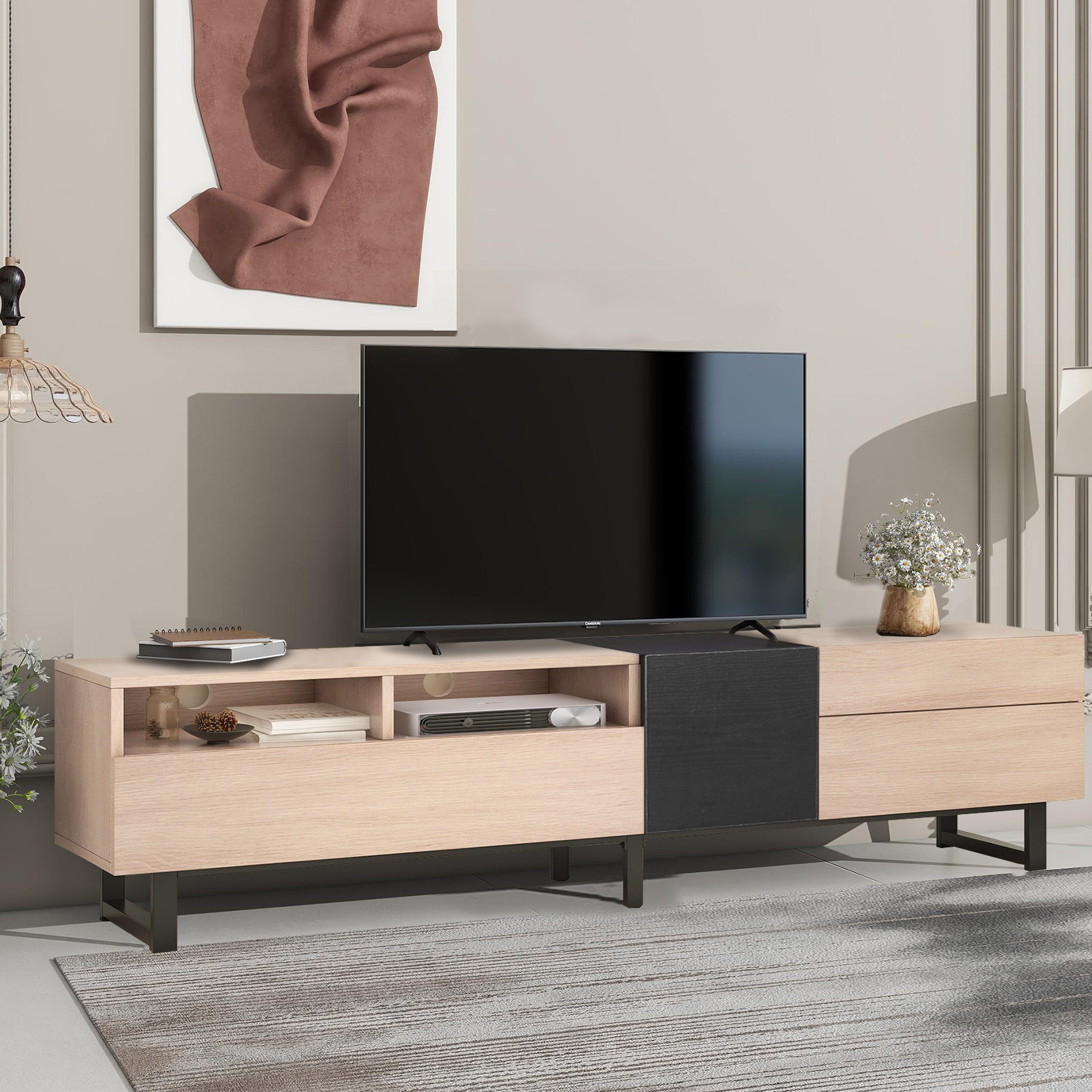 Latitude Run® Modern TV Stands, Media Console Table For Tvs Up To 78 ...