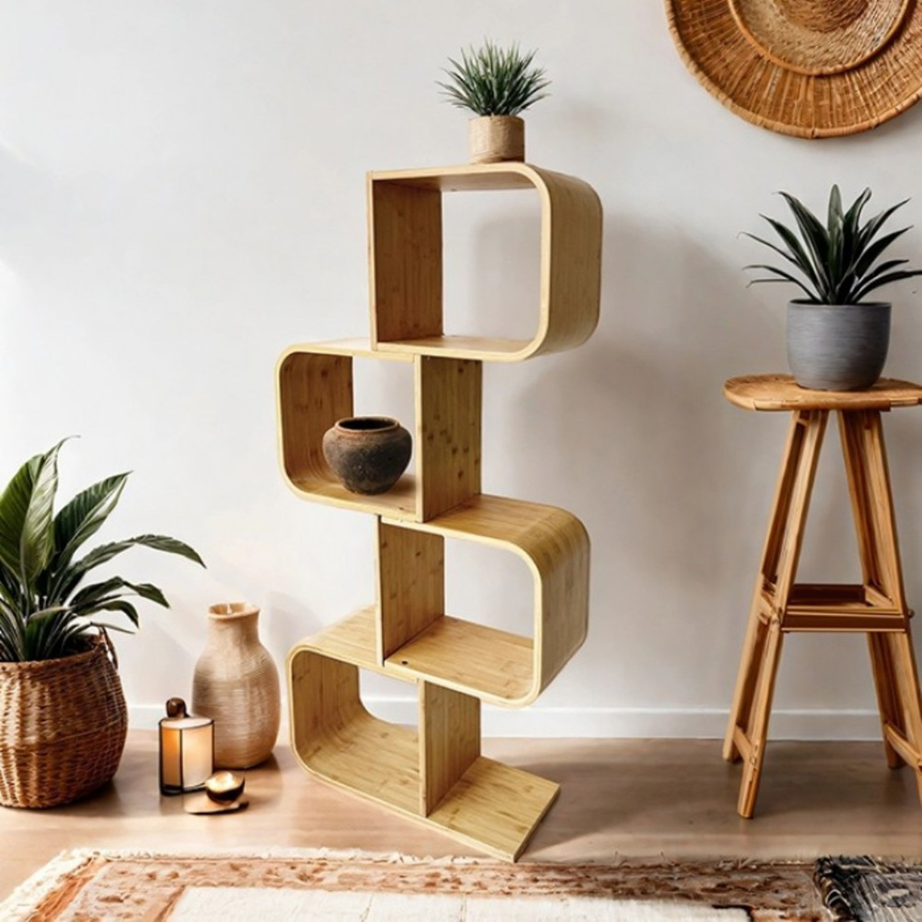 Brayden Studio® Modern Contemporary Shelf Contain Square Shape Shelves ...