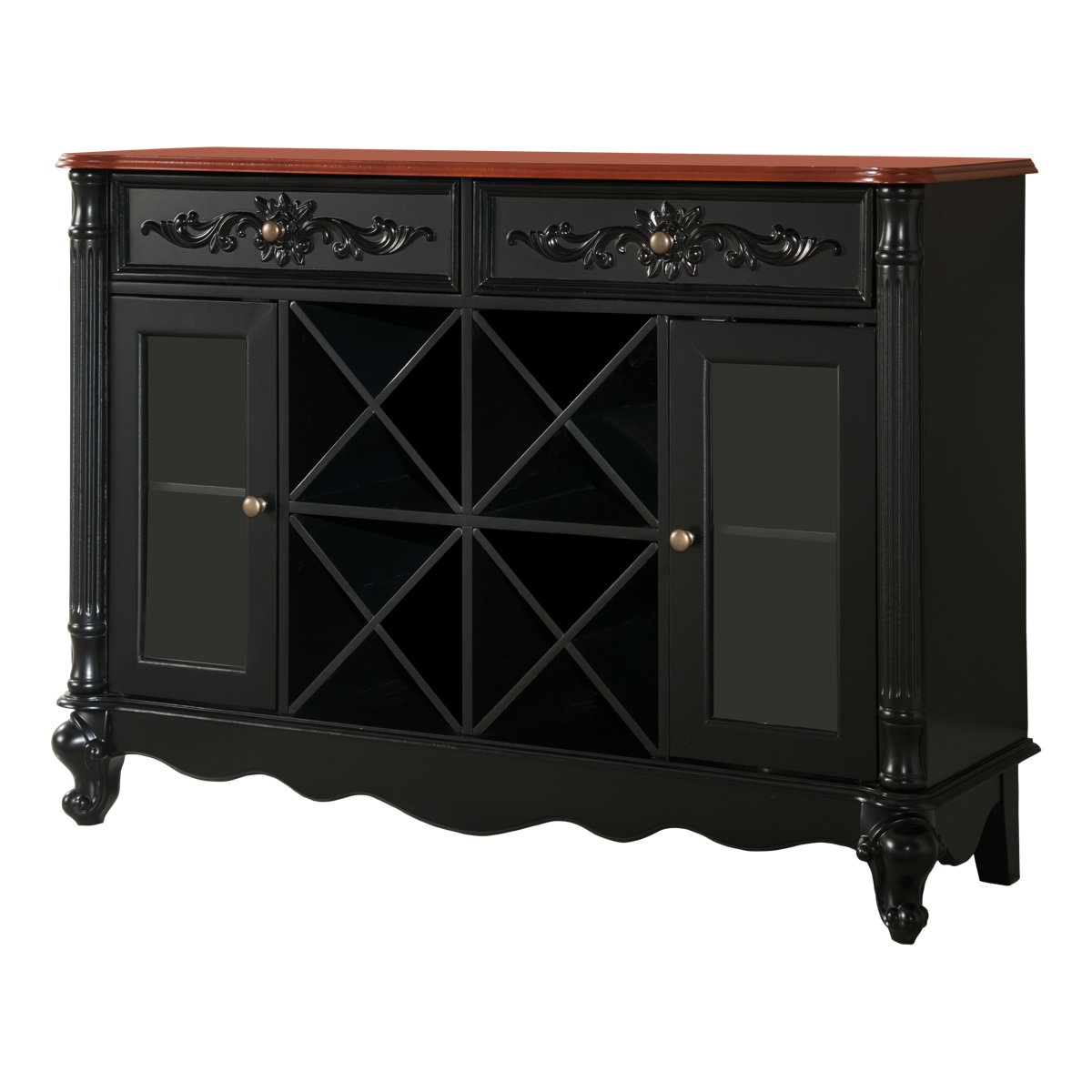 Winston Porter Shipley Buffet Server Wine Cabinet Console Table ...