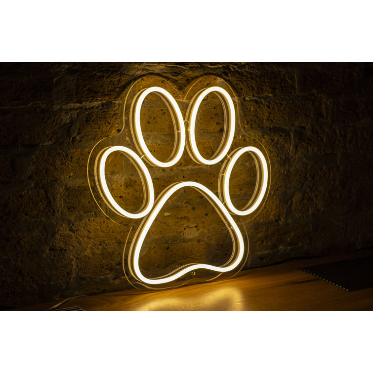 Maturi Mele Paw Print 50Cm LED Neon Sign | Wayfair.co.uk
