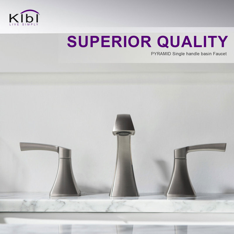 KIBI USA Pyramid Widespread 2-handle Bathroom Faucet with Drain ...