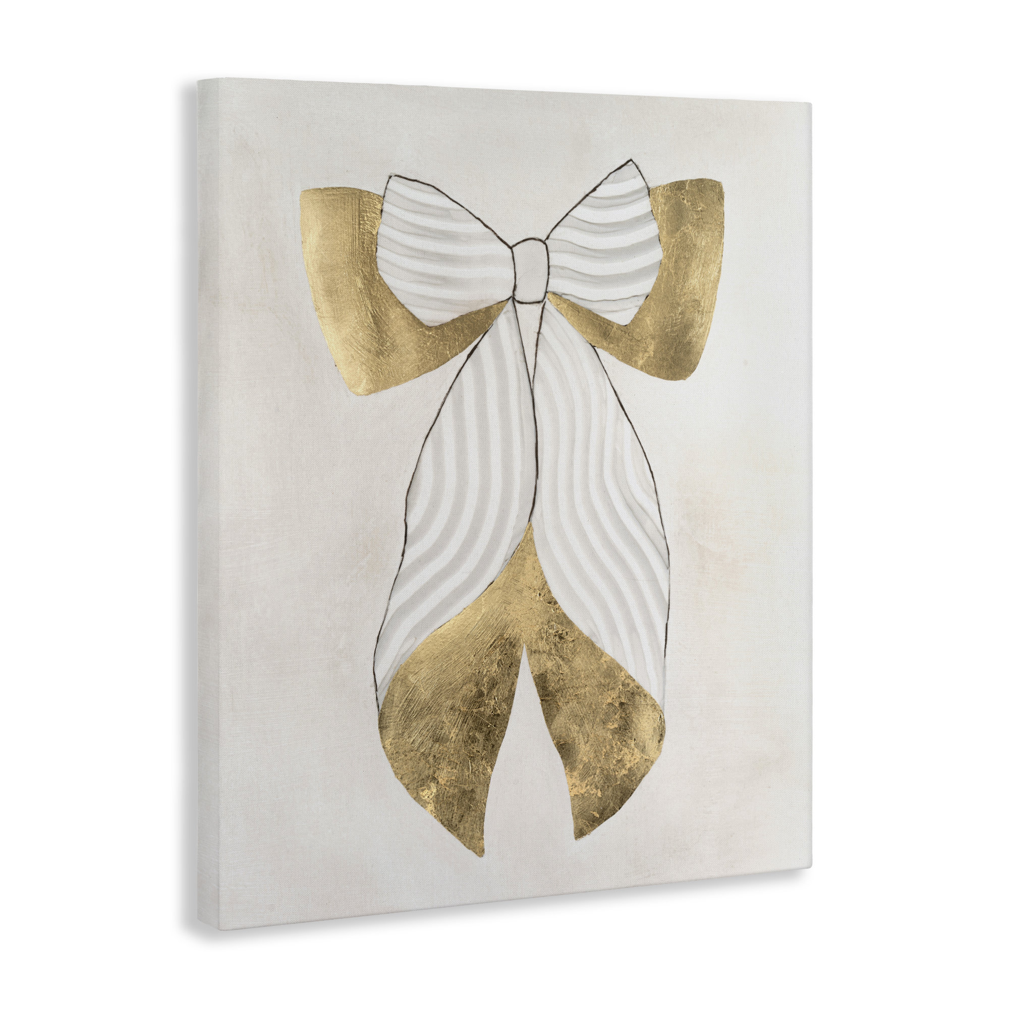 Latitude Run® Neutral Artful Bow Canvas, design by Vanna Lam | Wayfair