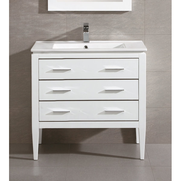 Wrought Studio™ Bourdeau 35" Single Bathroom Vanity Set & Reviews | Wayfair
