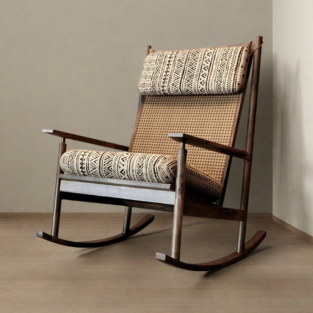 Dakota Fields Retro Solid Wood Balcony Leisure Rocking Chair - Wayfair ...