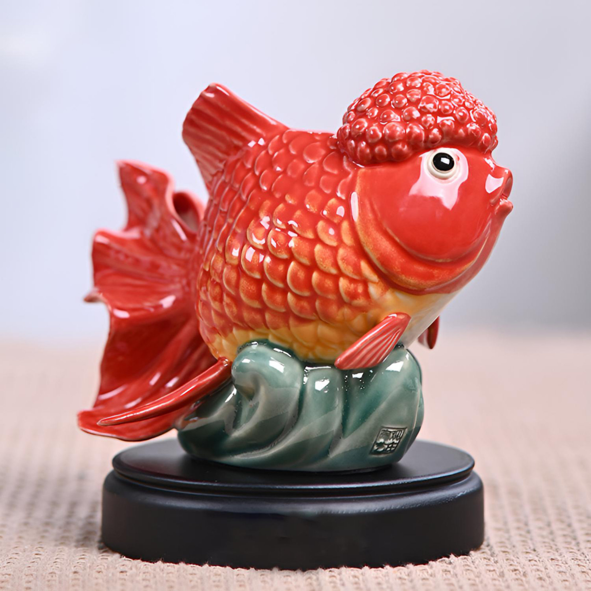 Bloomsbury Market Goldfish Ceramic Art Ornament Warm And Delicate ...