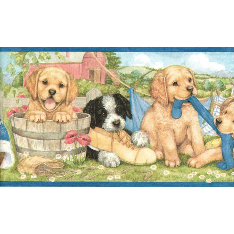 Winston Porter Puppy Laundry Border | Wayfair