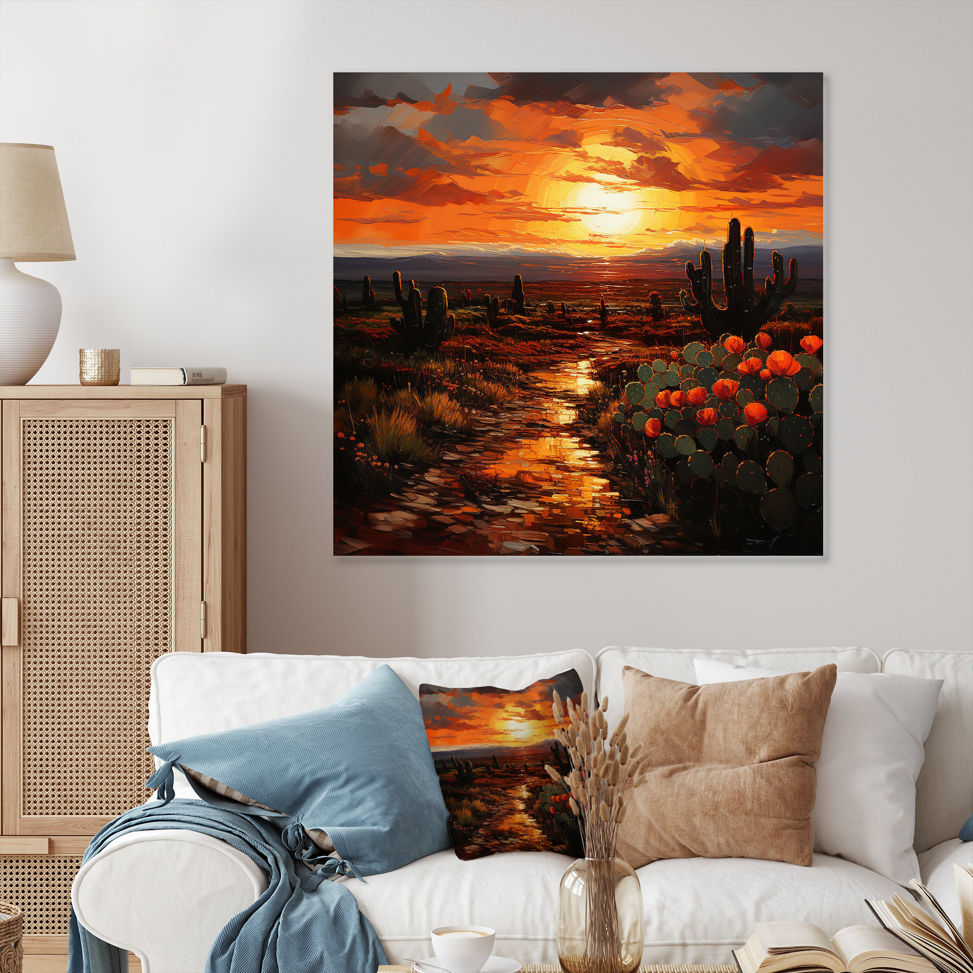 Loon Peak® Cactus Sunset Desert Dreams - Desert Metal Wall Art | Wayfair
