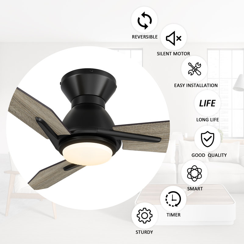 Ivy Bronx Elegis 44'' Ceiling Fan with LED Lights | Wayfair