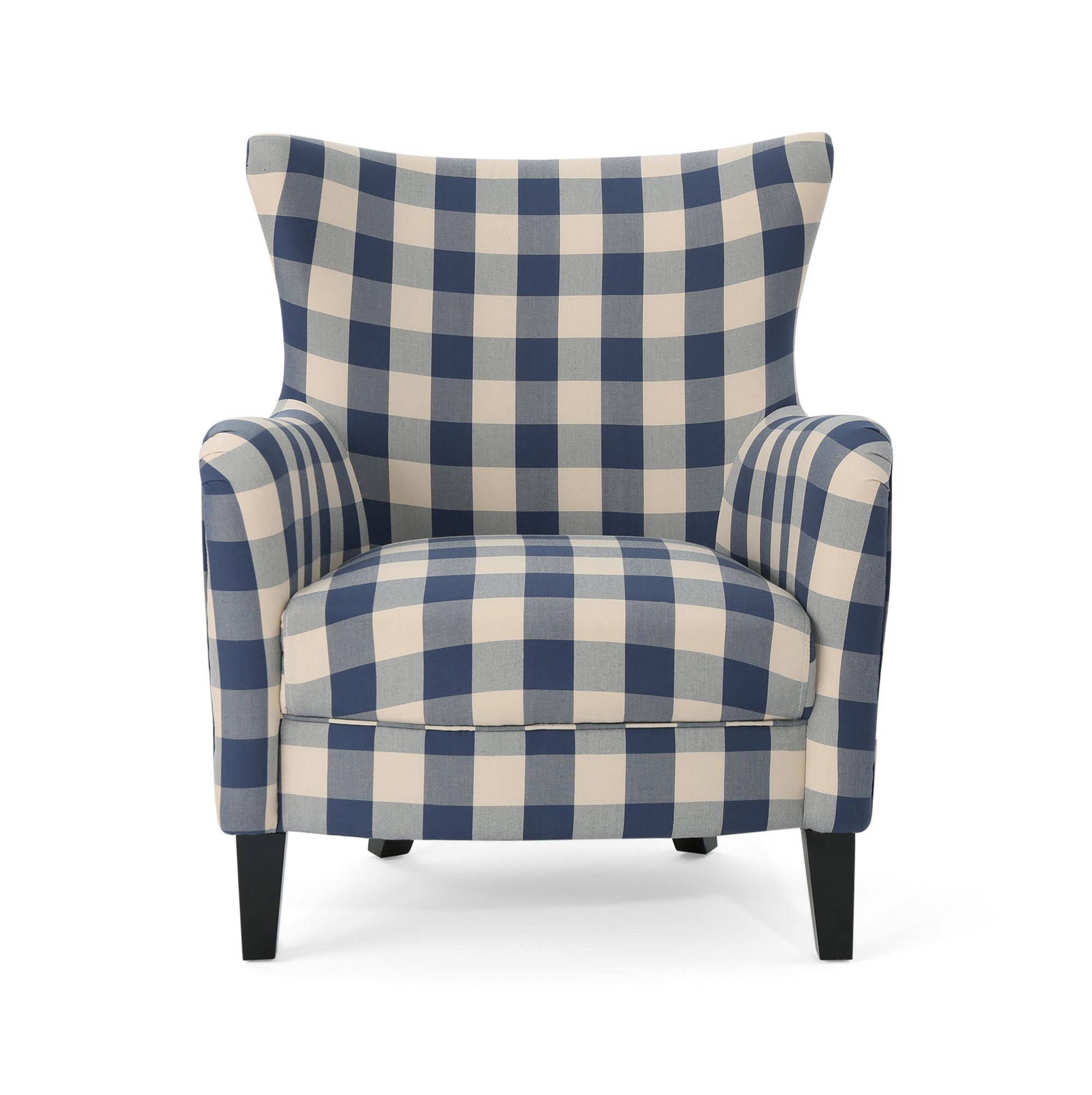 August Grove Vintage Fabric Club Chair, Checkerboard Classic Armchair ...