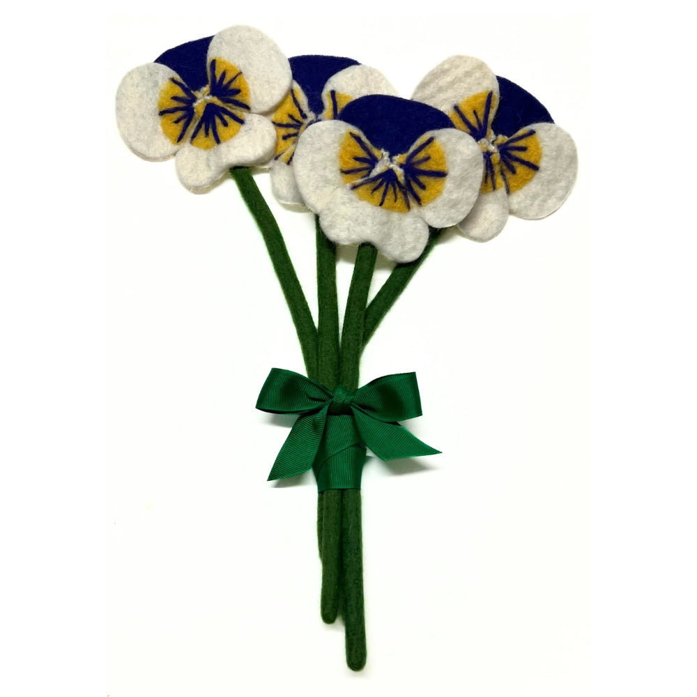 Humble Hilo Humble Hilo Handmade Felt Flower, Pansy, White, Yellow ...