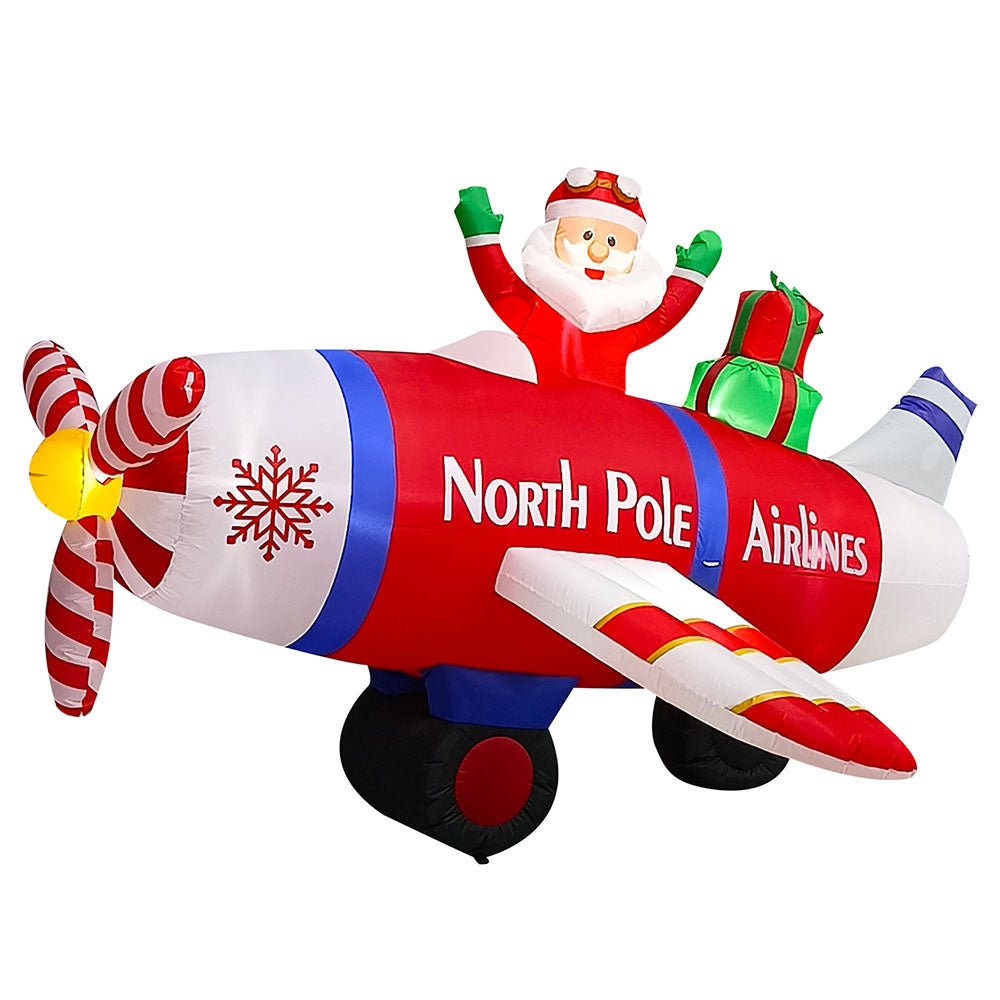 The Holiday Aisle® Animated Flying Santa Claus Inflatable & Reviews ...