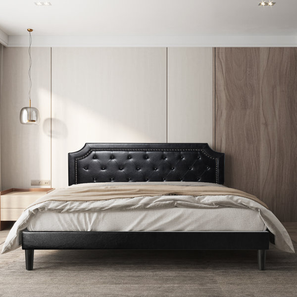 Winston Porter Jashod Bed Frame Upholstered Low Profile Platform Bed ...