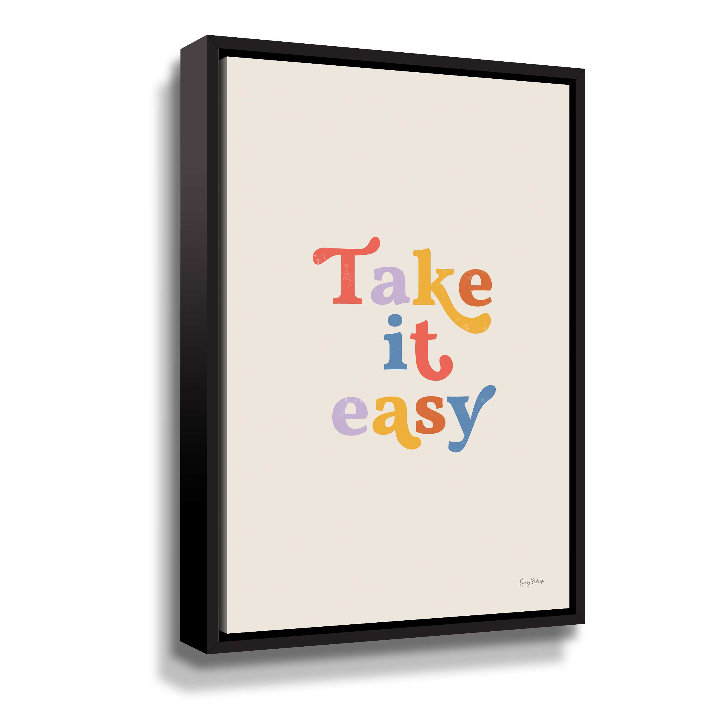 Trinx Take It Easy Bright Gallery Wrapped Floater-Framed Canvas ...