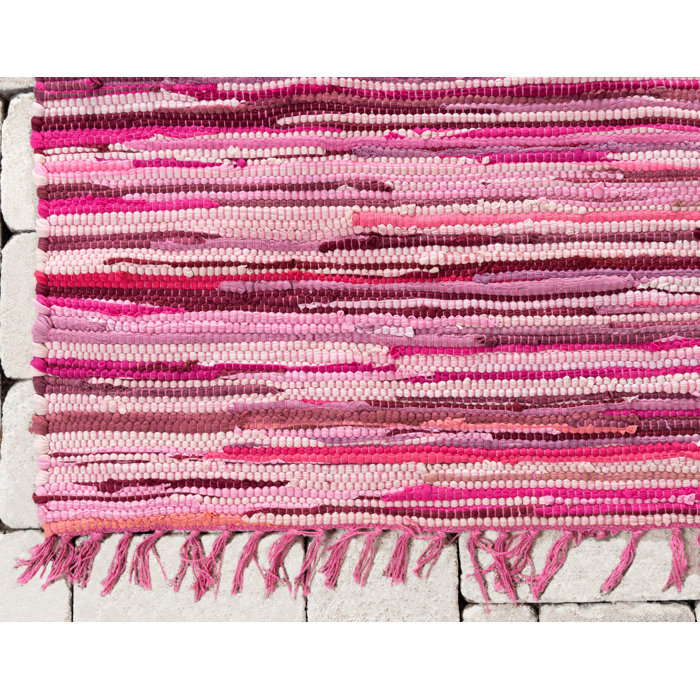 Highland Dunes Pritchard Handmade Flatweave Cotton Pink Rug & Reviews ...