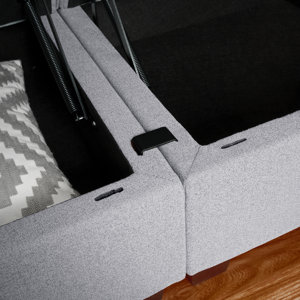 Ebern Designs Loret Modular Sectional 3 Seater Linen Sofa with Storage ...