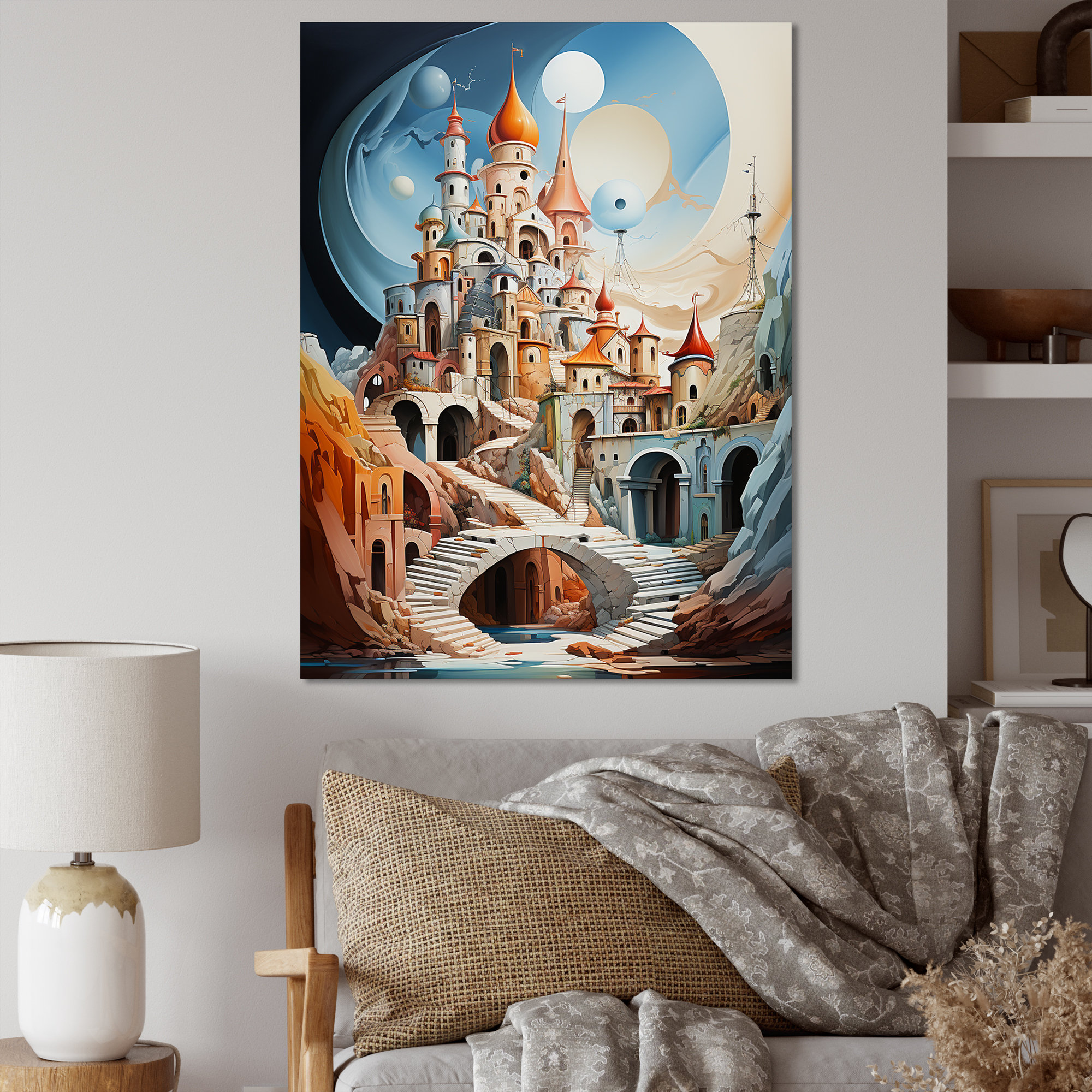 Red Barrel Studio® Kordula Surrealism Castle of Imagination - Print on ...
