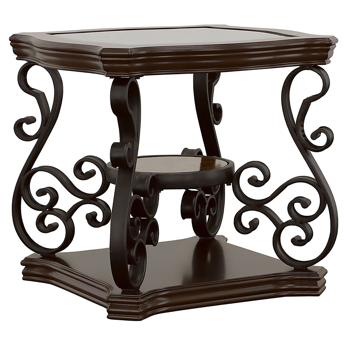 Hokku Designs Bianca Merlot 2-Shelf Glass Top End Table - Wayfair Canada