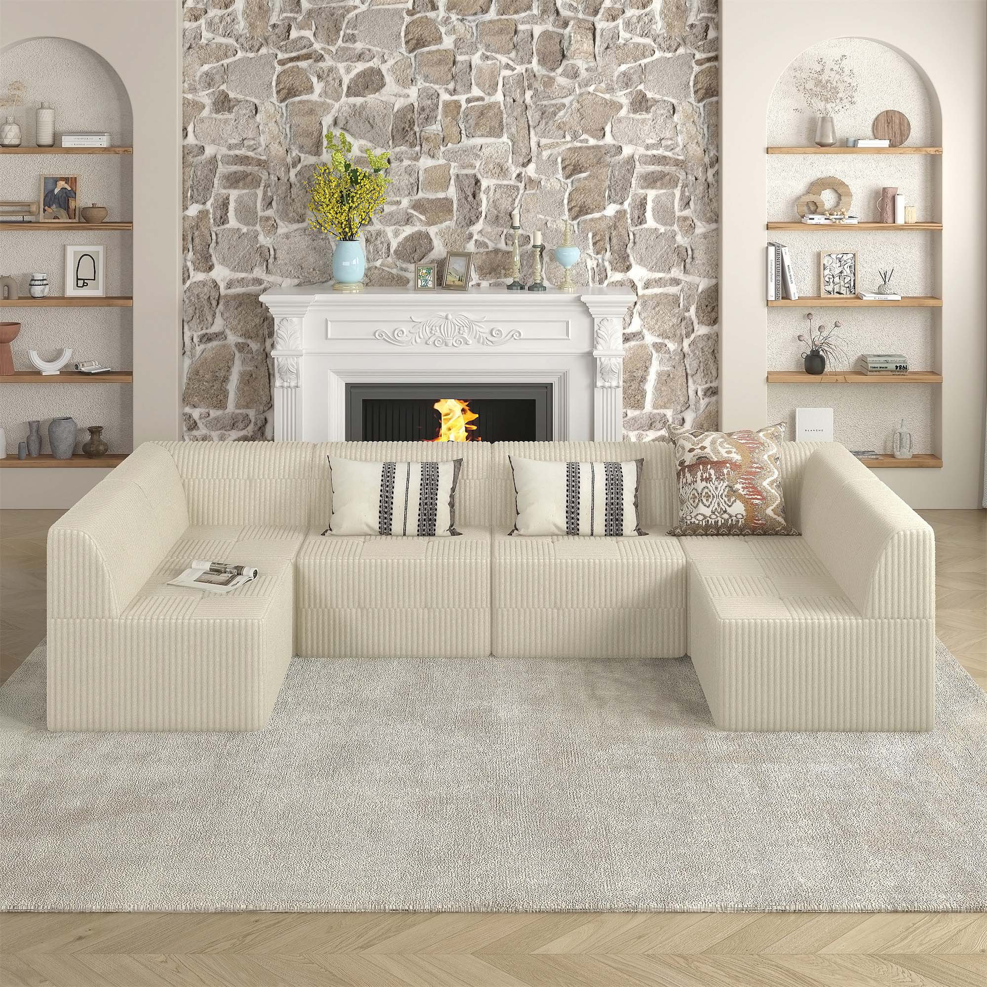 Elegance Plexi Home Versatile Modular Sectional Sofa for Living Spaces, Enhancing Comfort and ...