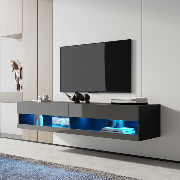 Ivy Bronx Alaziah Wall Mounted Floating Tv Stand,80" TV Stand with 20 ...