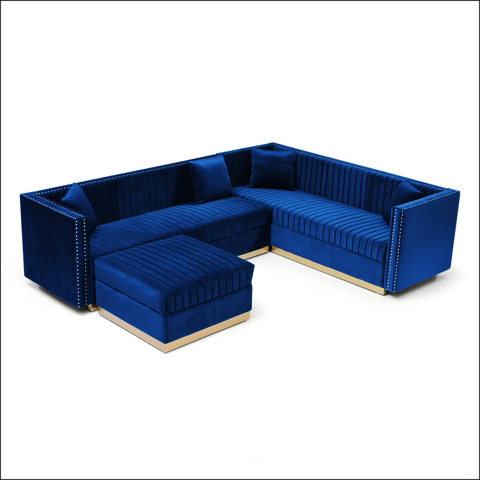 Mercer41 Contemporary Vertical Channel Tufted Velvet Single Arm Sofa ...