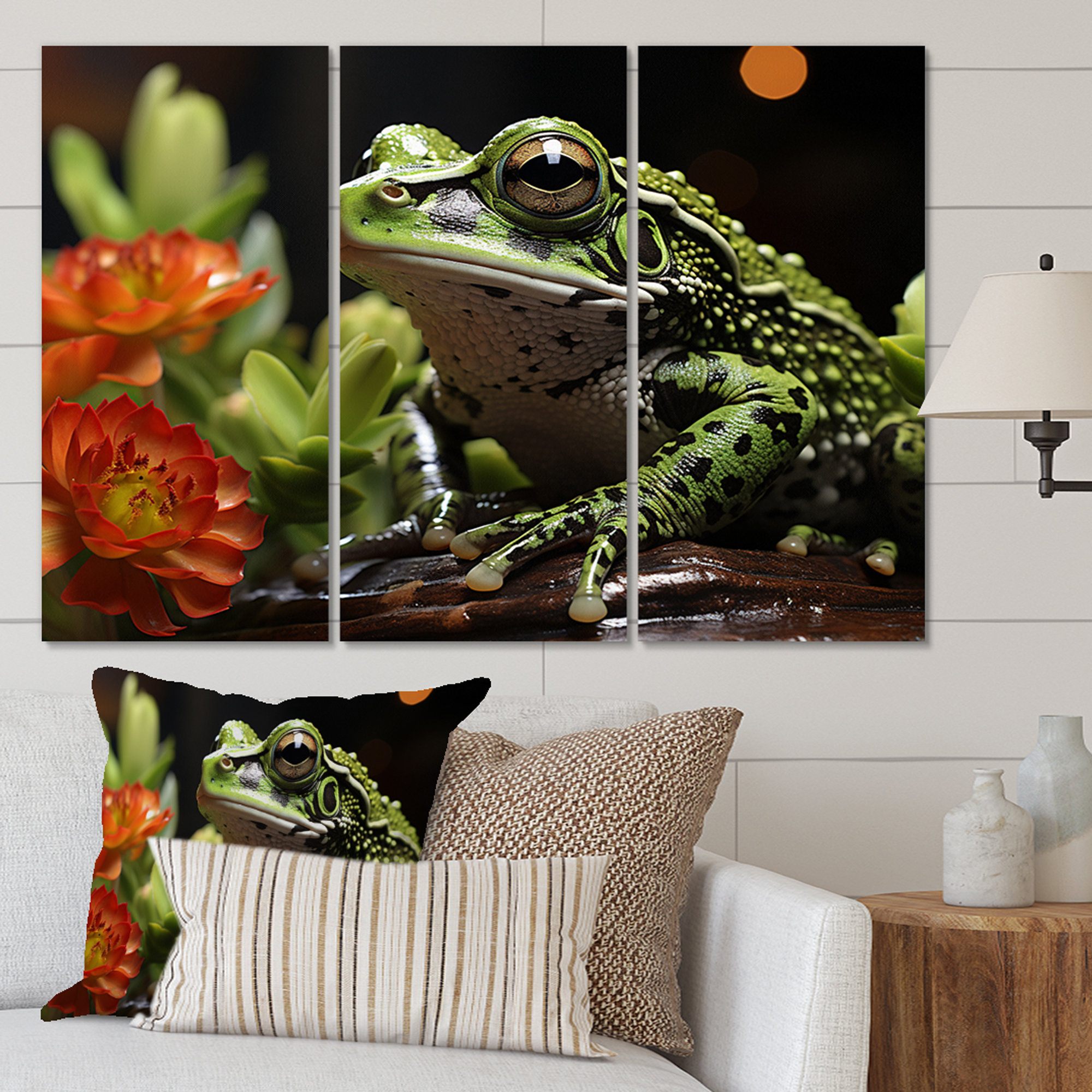 Ebern Designs Frog Amphibian Serenade 3 Pieces Print - Wayfair Canada