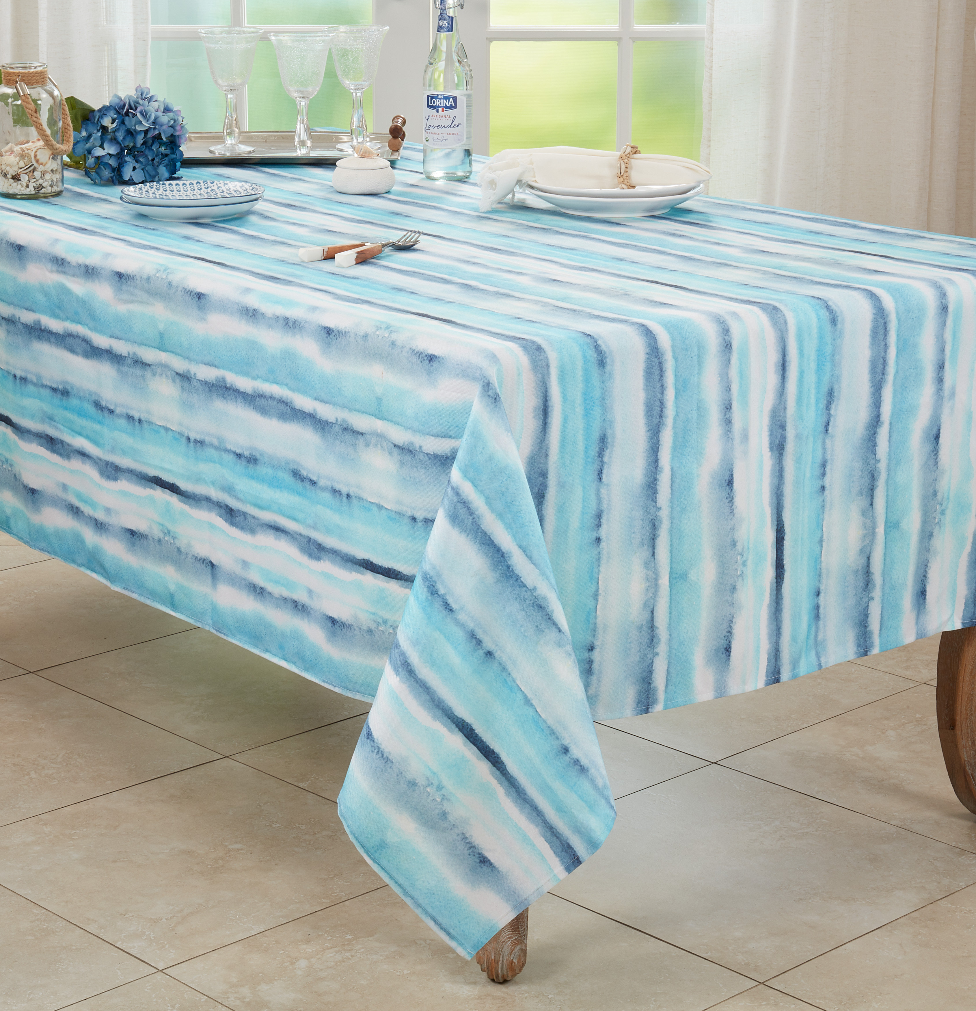 Saro Rectangular Striped Tablecloth | Wayfair