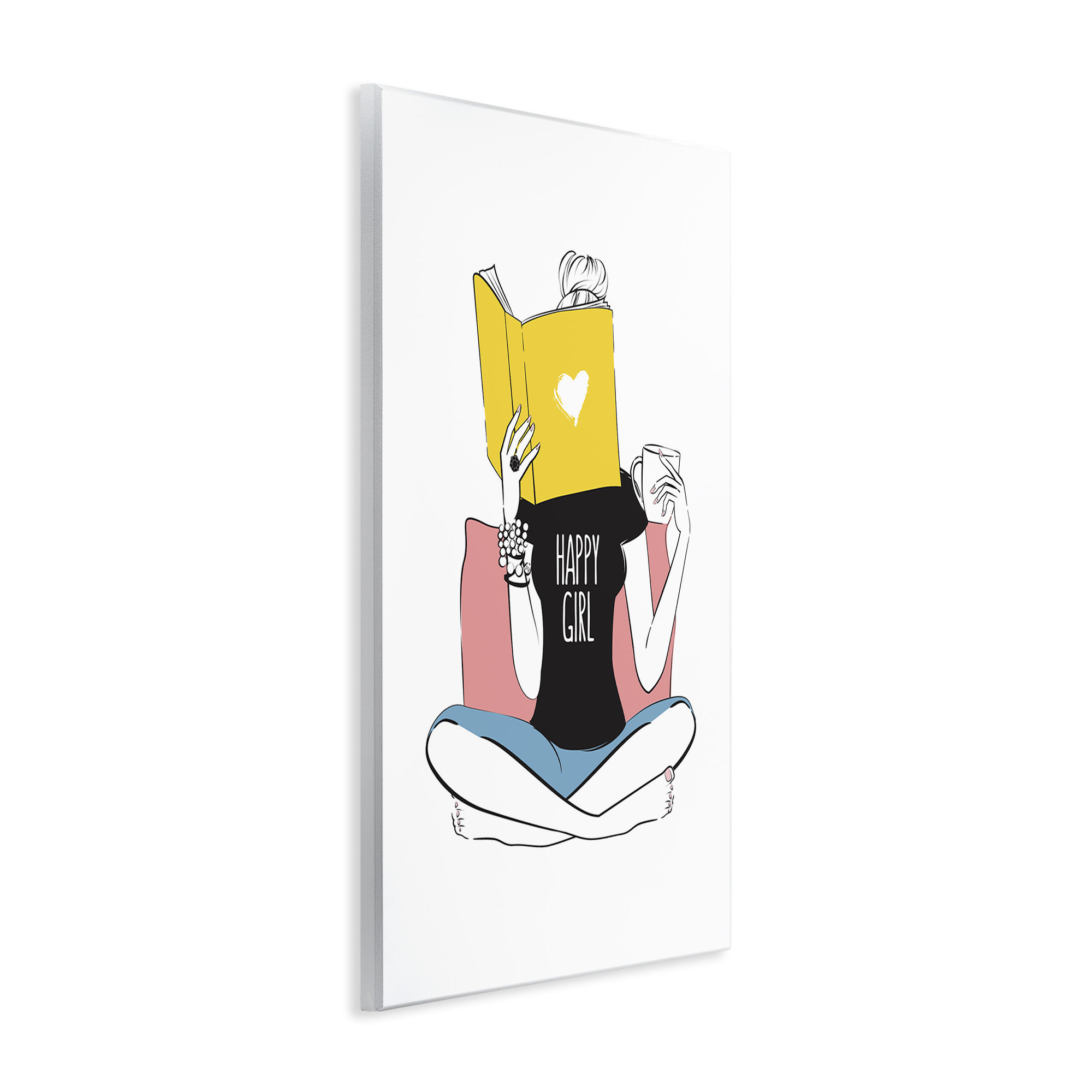 Stupell Industries Happy Reader Girl Wall Plaque Art by Martina Pavlova ...