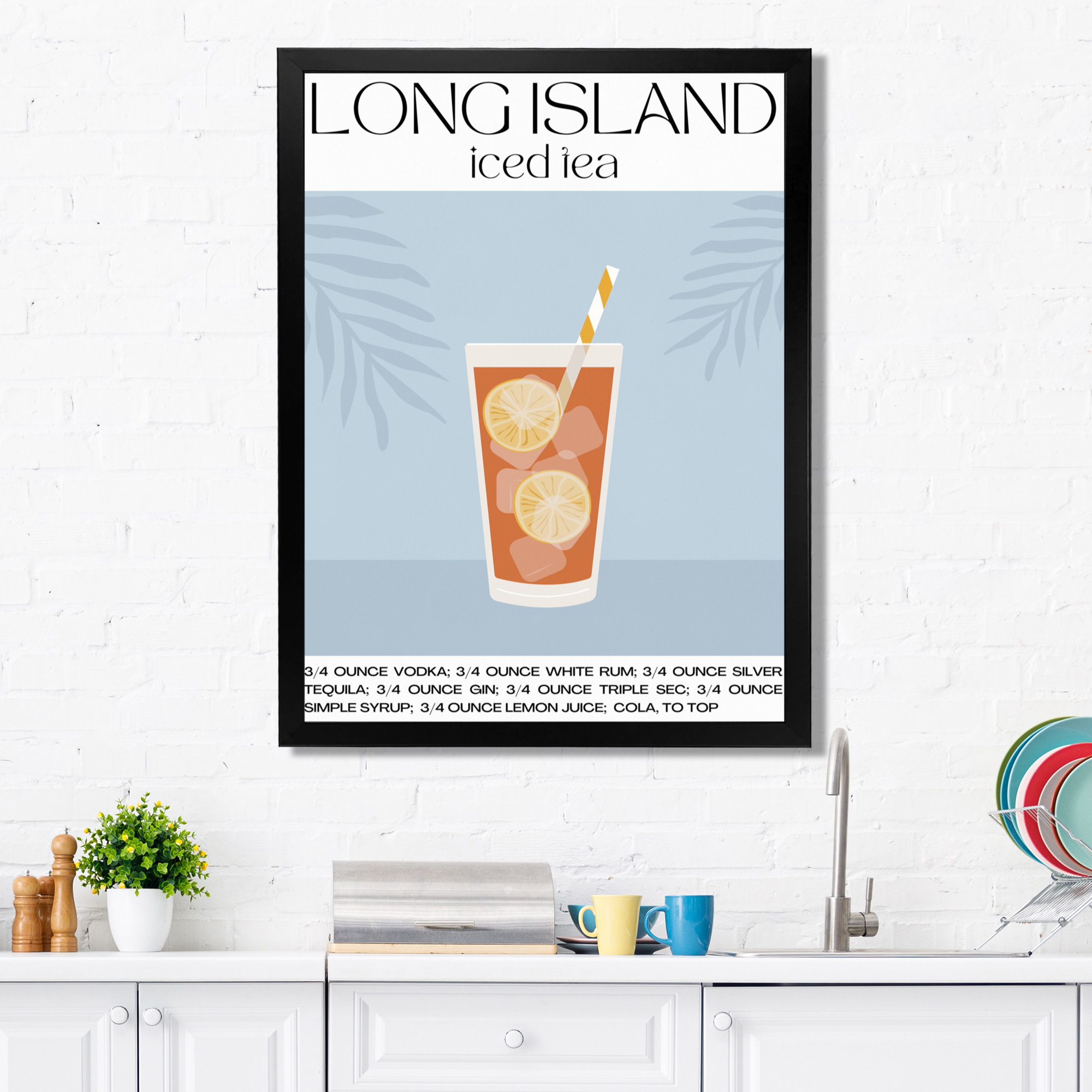 Ebern Designs Long Island Iced Tea Classic - Cocktails Wall Art Living ...