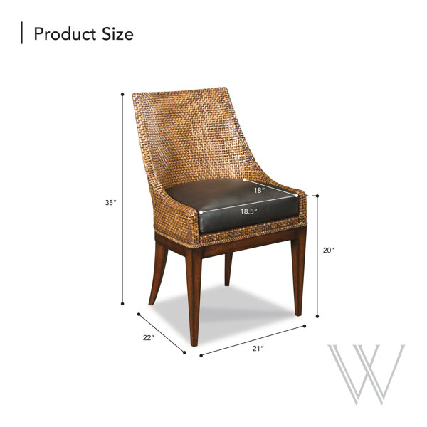 WoodbridgeFurniture 21" Wide Genuine Leather Side Chair & Reviews ...