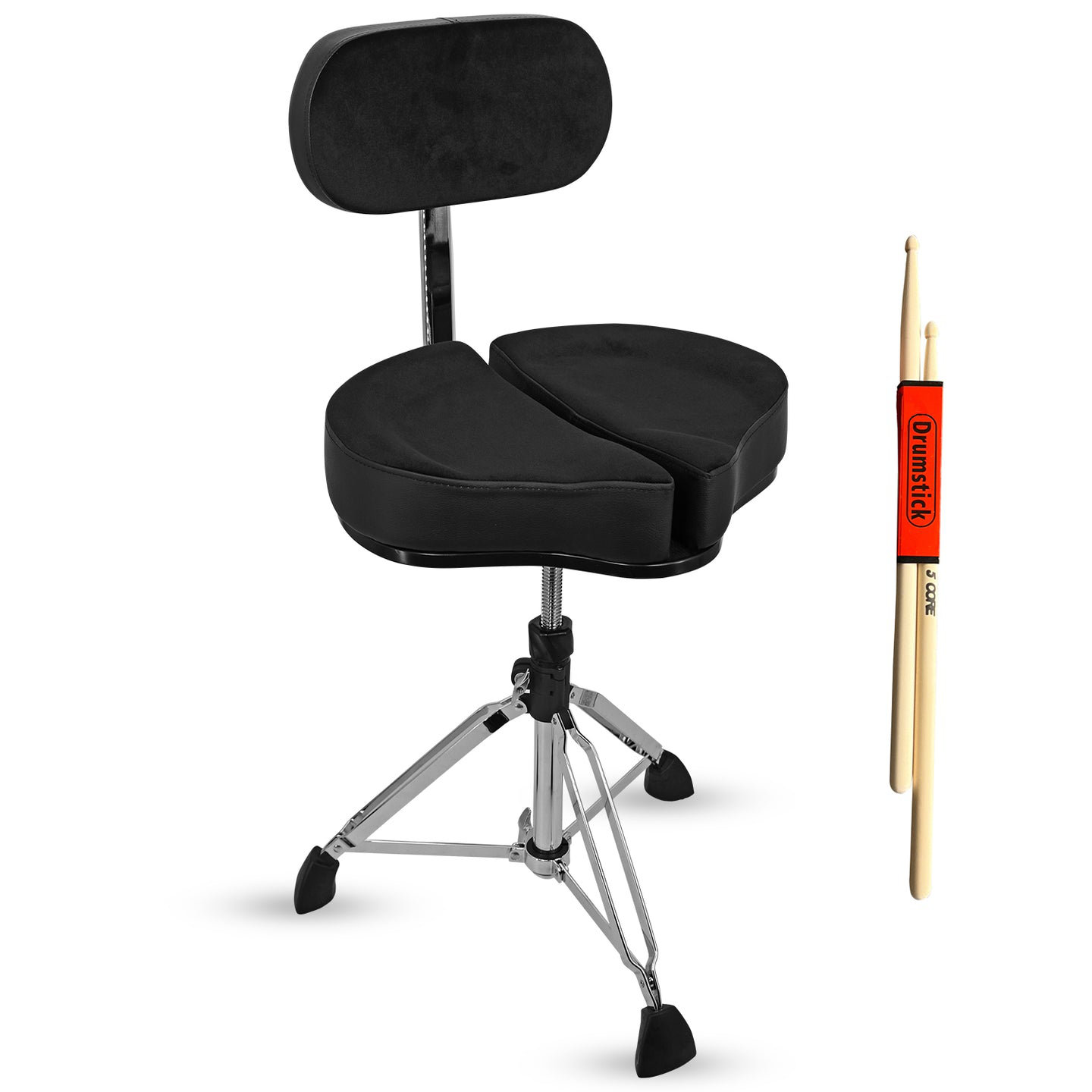 George Oliver 5 Core Drum Throne Padded Guitar Stool Backrest Drummer ...