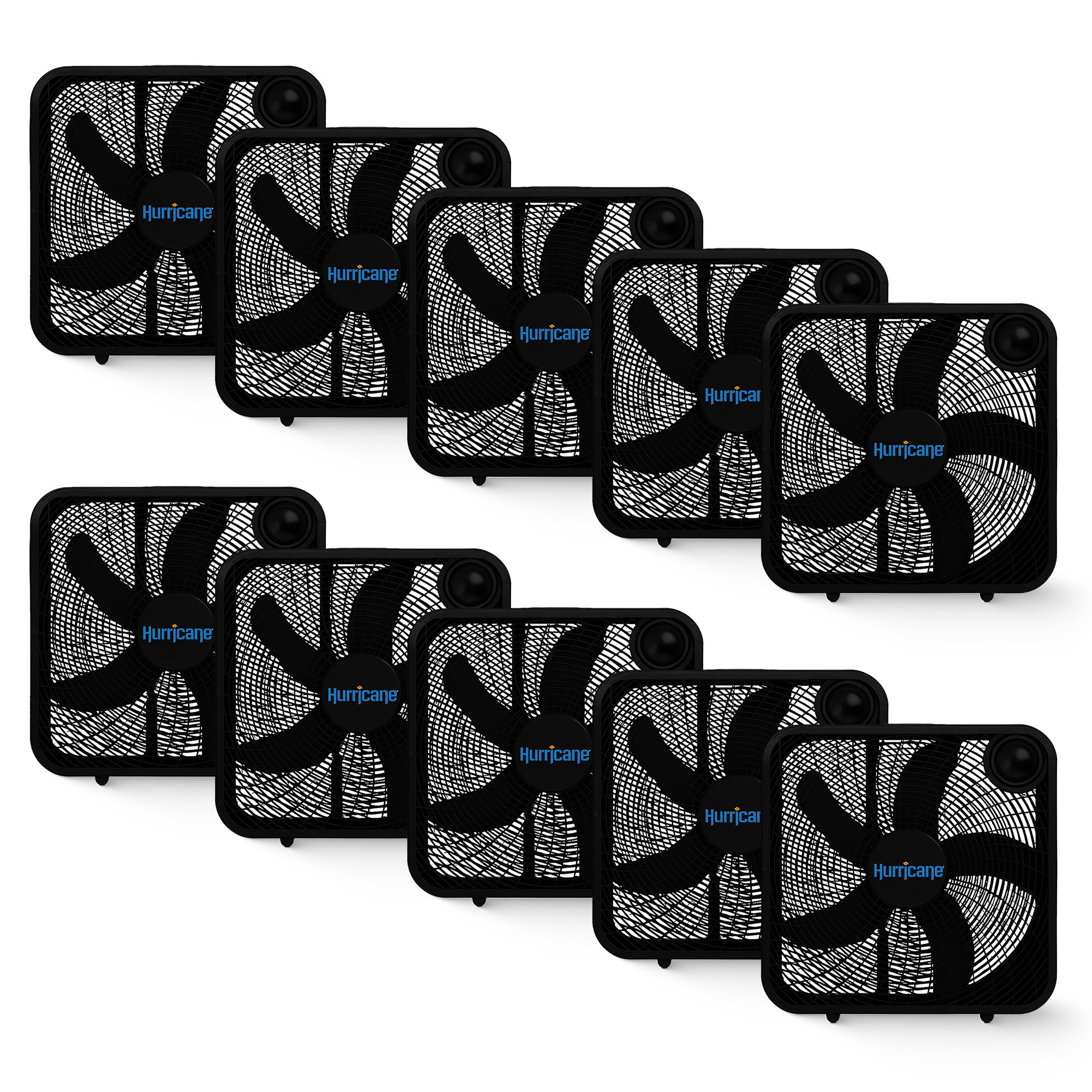 Hurricane 20" Classic Series Floor Box Fan with 3 Speed Settings, Black ...