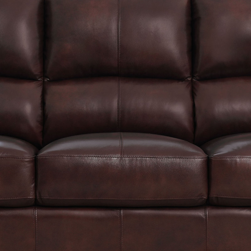 Canora Grey Xack 4pc Leather Sofa Collection, Brown | Wayfair