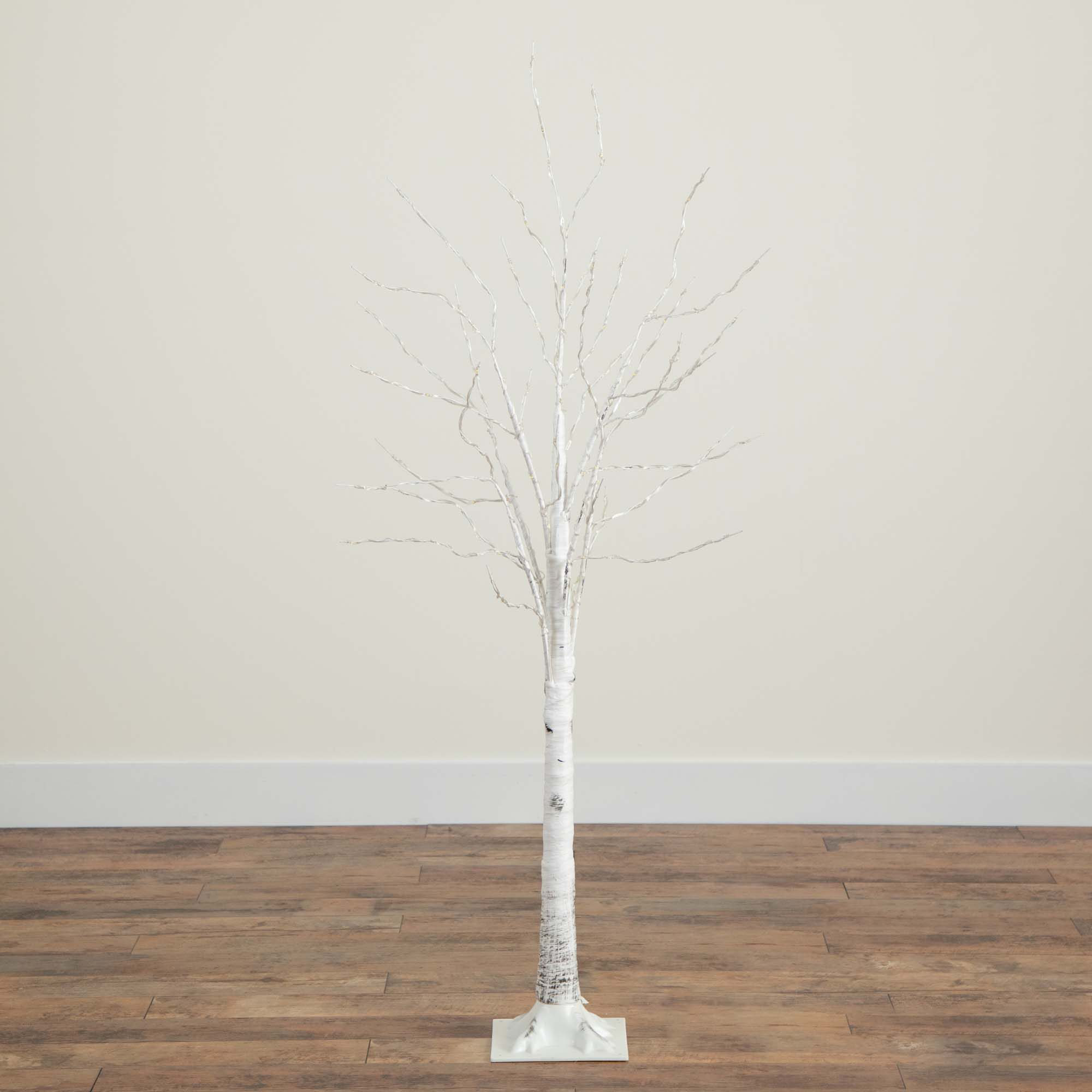 The Holiday Aisle® 5ft. Pre-Lit Artificial White Birch Tree with 240 ...