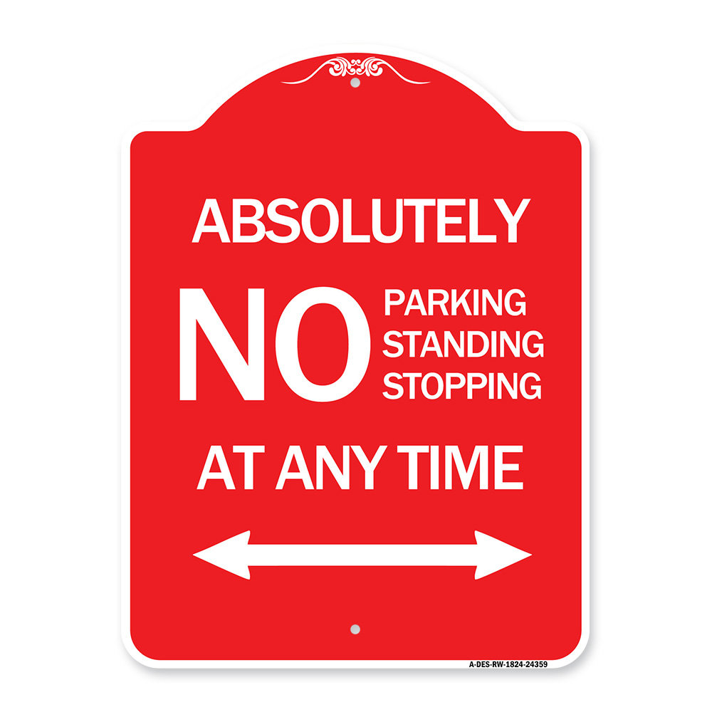 SignMission Signmission Designer Series Sign - Absolutely No Parking ...