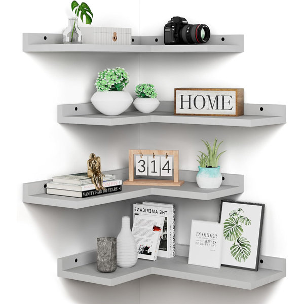 Latitude Run® Dhuha 4 Piece L-Shaped Corner Shelf | Wayfair